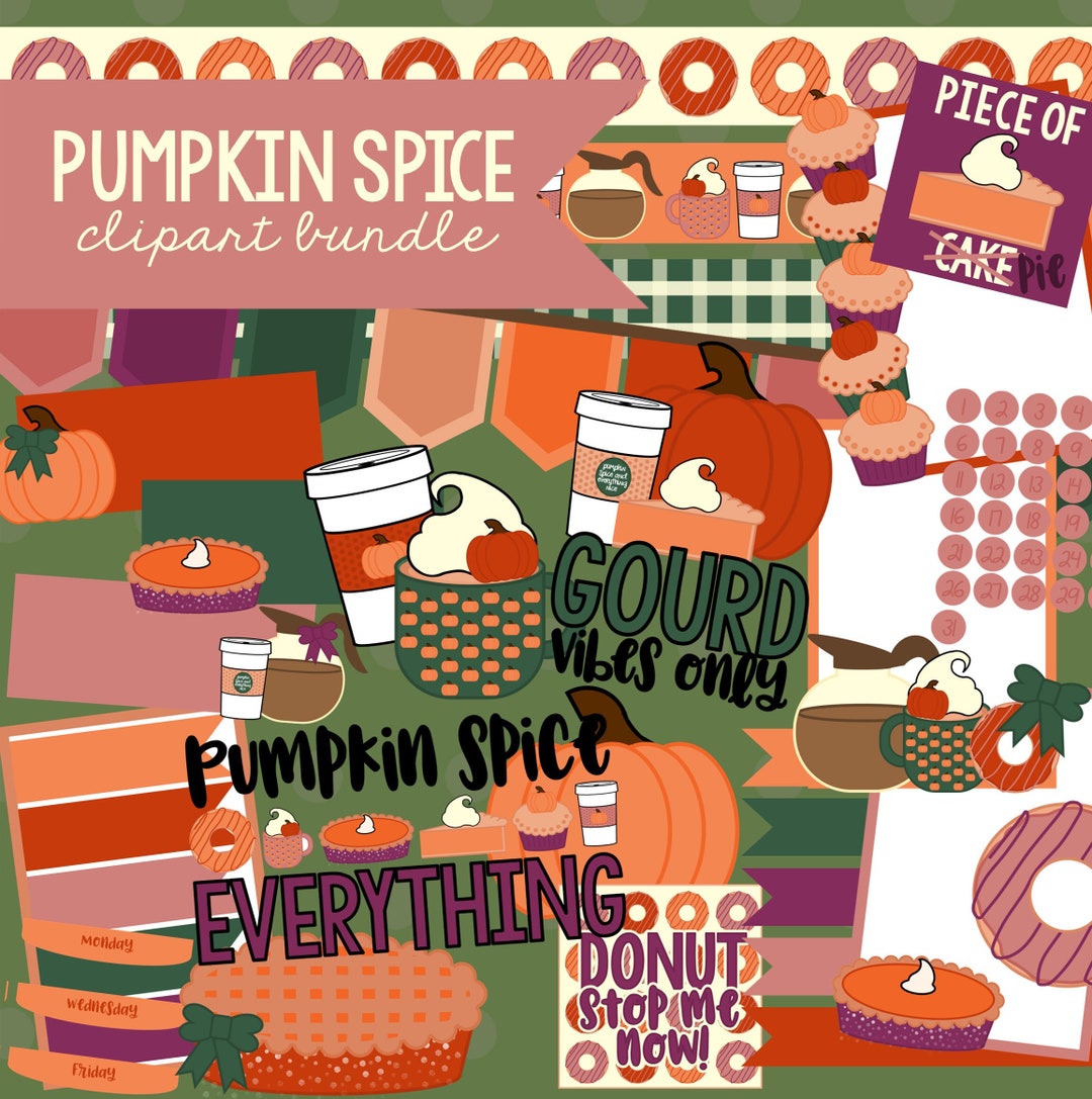 Pumpkin Spice Fall Clipart Bundle - Etsy