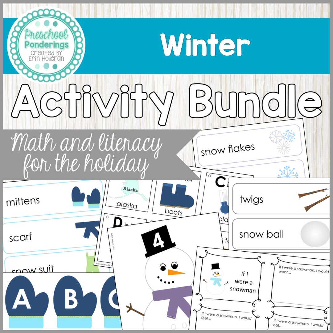 Winter - Preschool Math and Language Bundle - Etsy