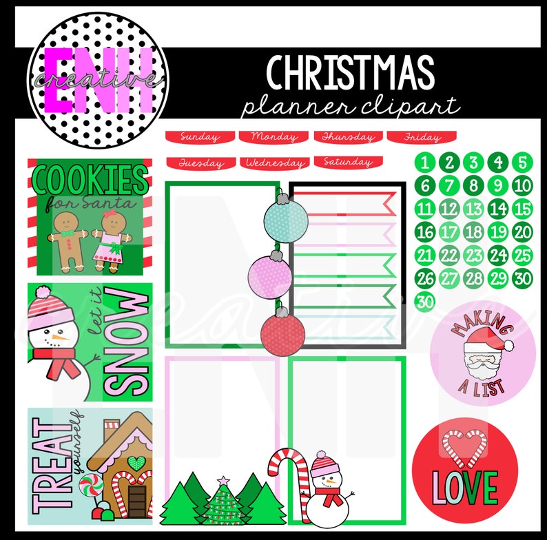 Bright Christmas Clip Art Mega Bundle - Etsy