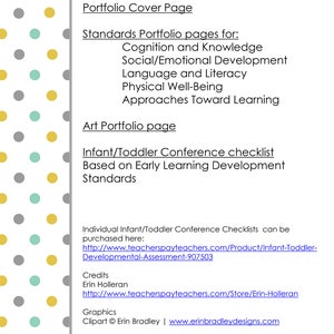 Infant Toddler Standards Portfolio Pack - Etsy