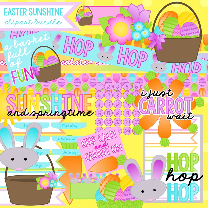Easter Sunshine Clipart Bundle - Etsy
