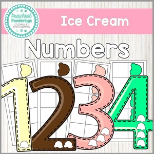 Ice Cream Numbers - Preschool Math Numbers and Counting - Etsy