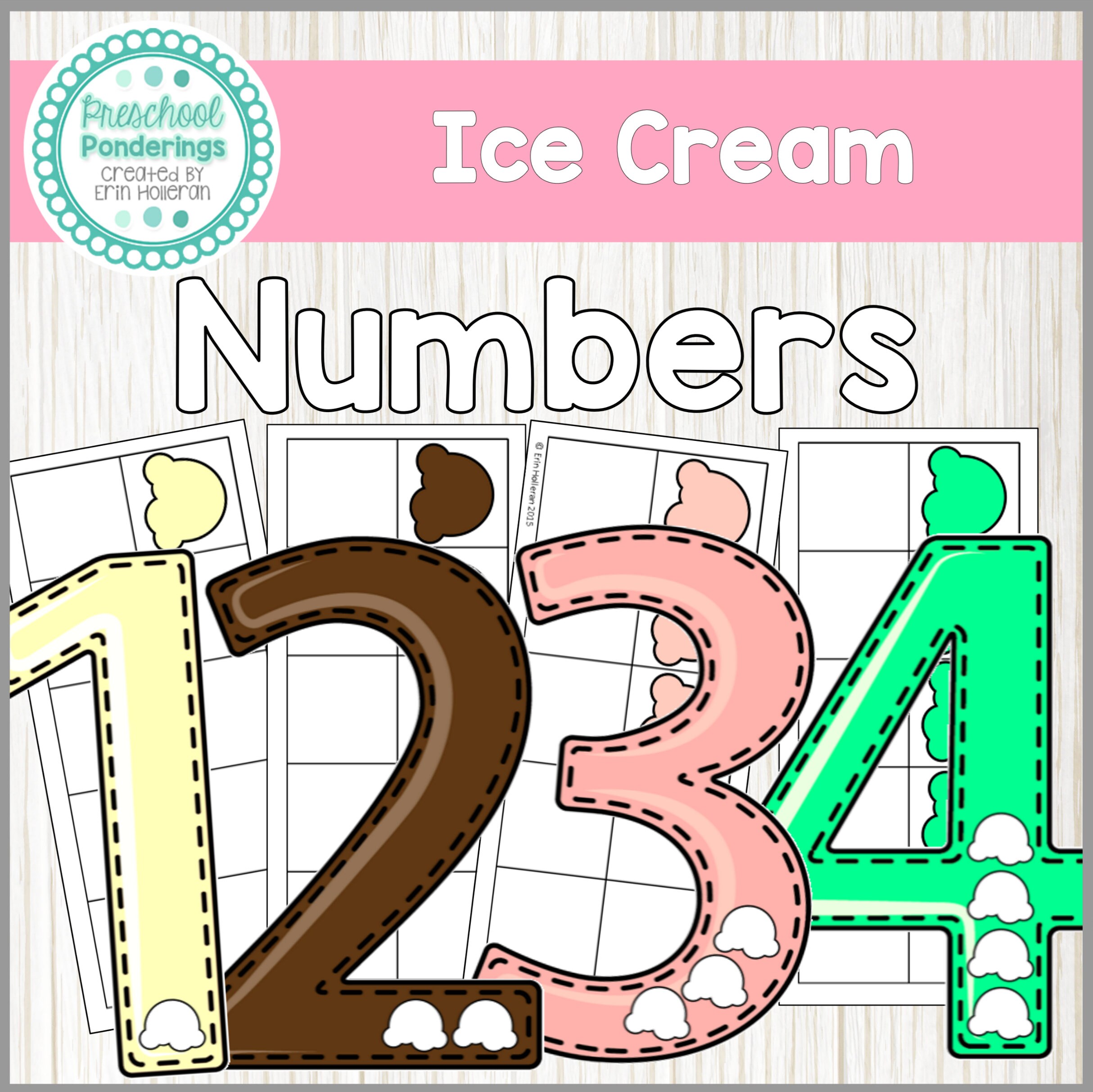 Ice Cream Numbers Preschool Math Numbers and Counting - Etsy