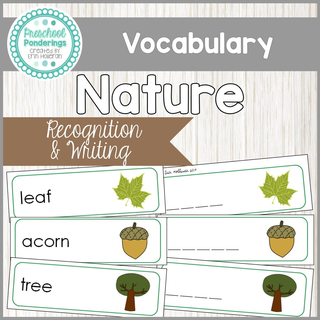 Nature Vocabulary Cards and Spelling Practice Preschool Language - Etsy