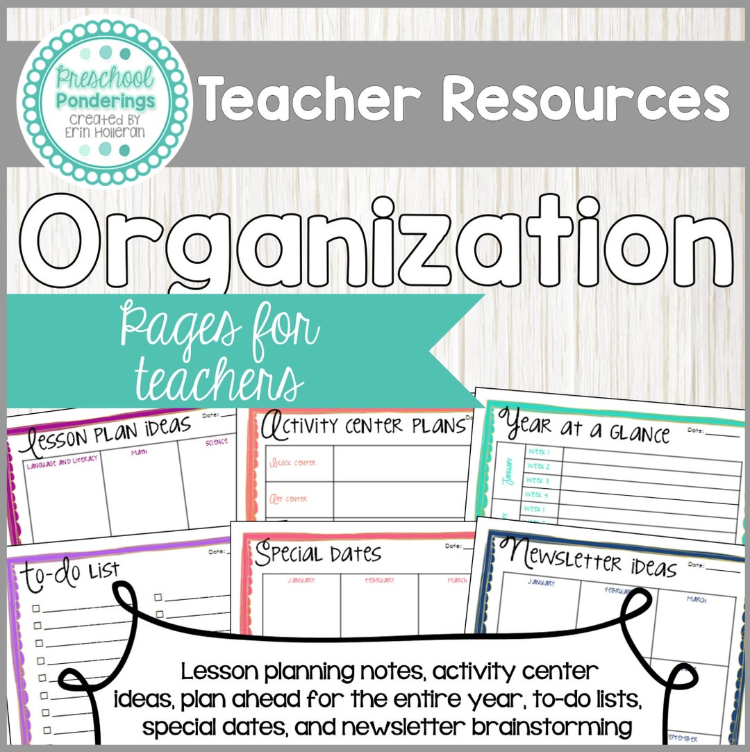 Childcare and Preschool Teacher Organization and Planning Pages - Etsy