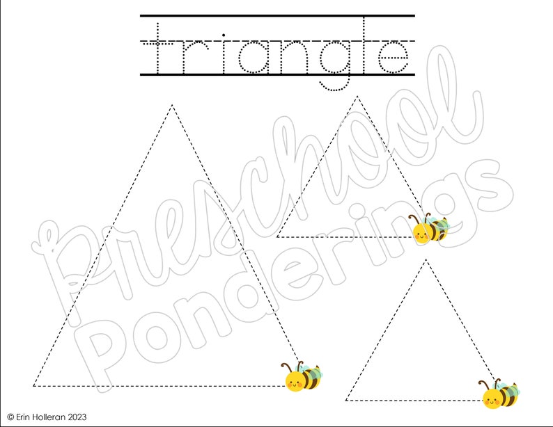 Preschool Shape Tracing Bee Theme for Spring or Summer Math - Etsy