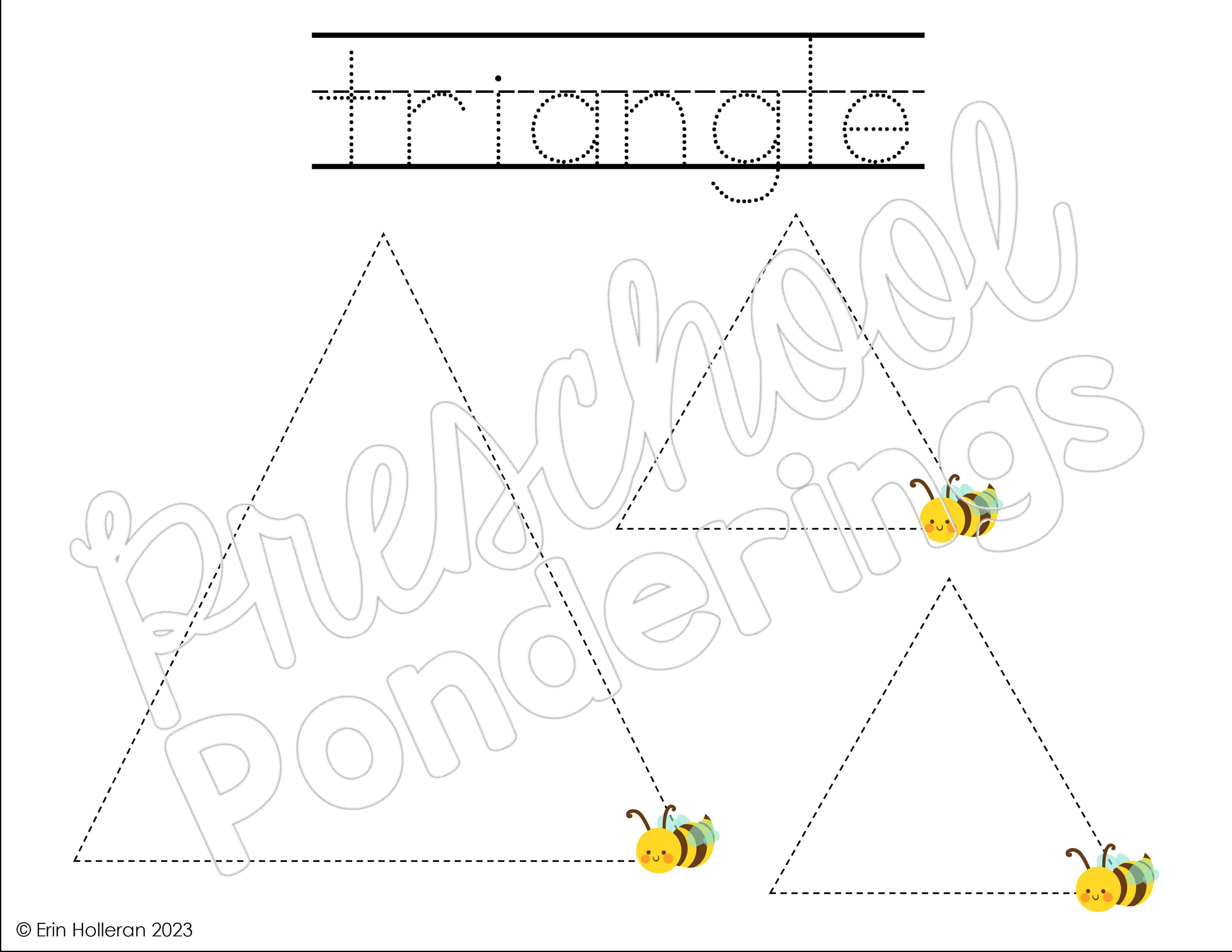 Preschool Shape Tracing Bee Theme for Spring or Summer Math - Etsy