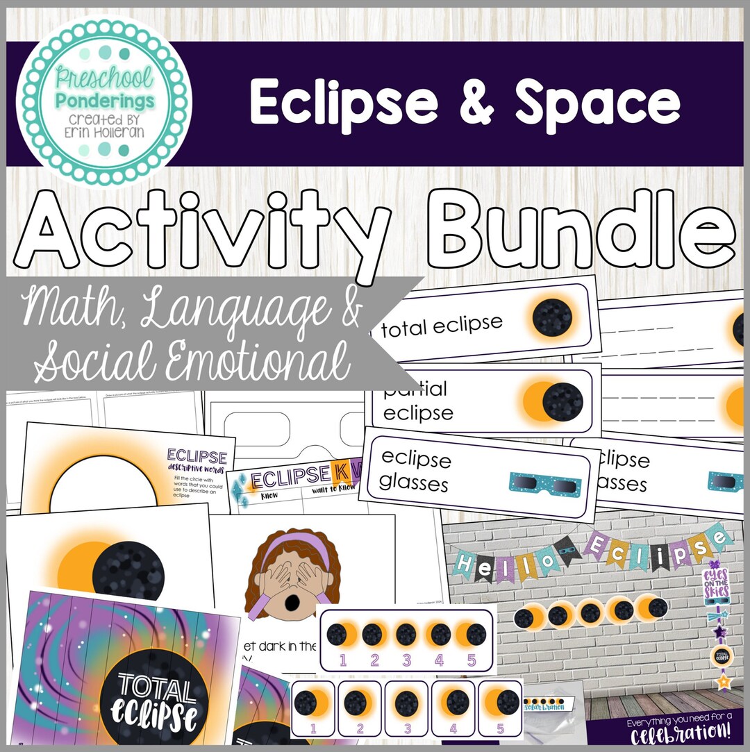 Eclipse Learning Activities for Preschool and Kindergarten - Etsy