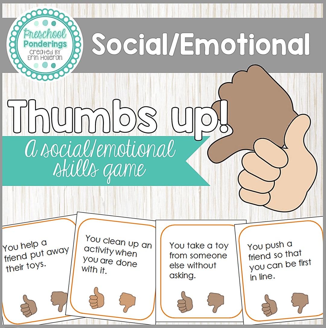 Social Emotional Skills for Preschool - Thumbs up Game - Etsy