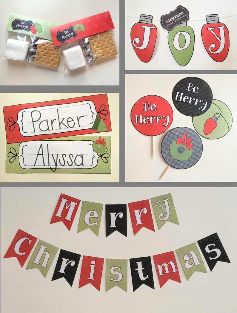 Printable Christmas Party Decorations for the Classroom - Etsy