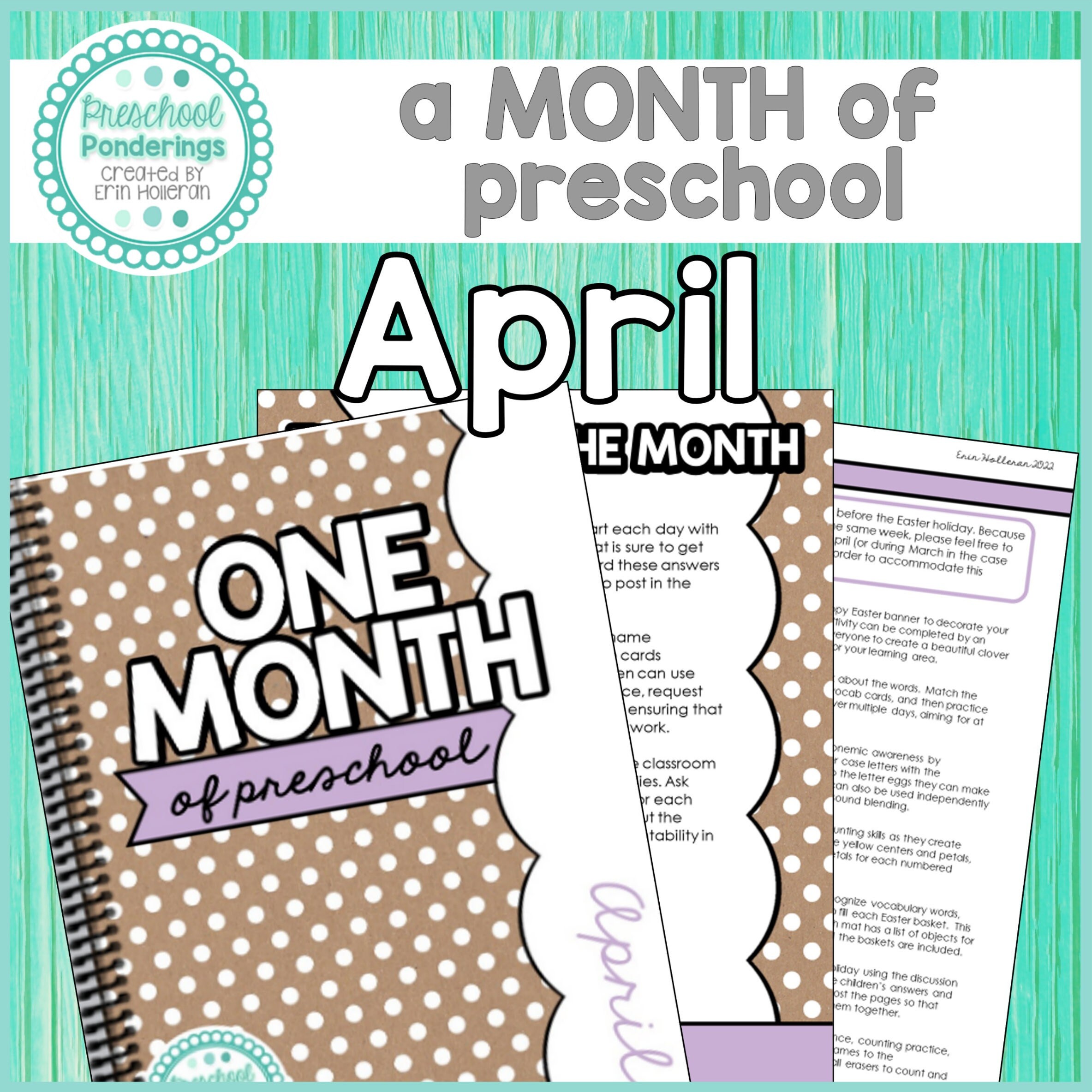 Preschool Lesson Plans and Materials - April - Etsy