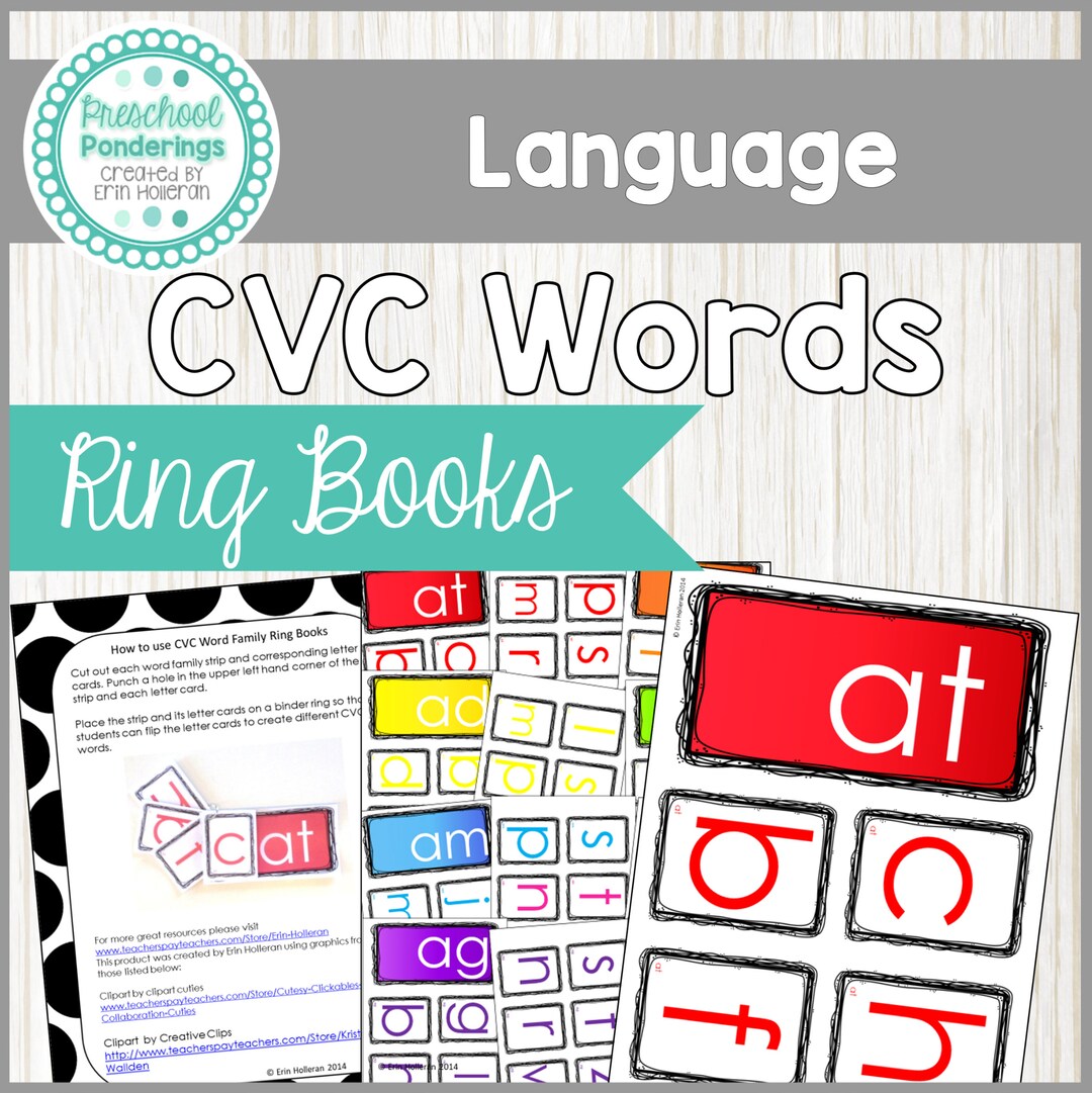 CVC Word Family Ring Books Preschool and Kindergarten - Etsy