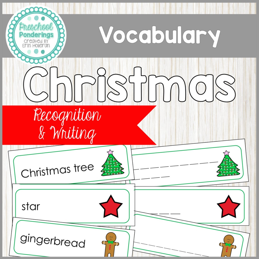 Printable Christmas Vocabulary Cards - Etsy