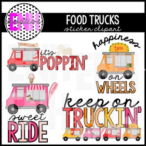Food Trucks Clipart - Sticker Clipart - Etsy