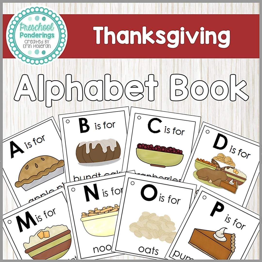 Thanksgiving Alphabet Book Printable - Etsy