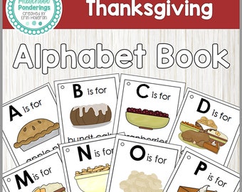 Printable Thanksgiving Alphabet Flash Cards - Etsy