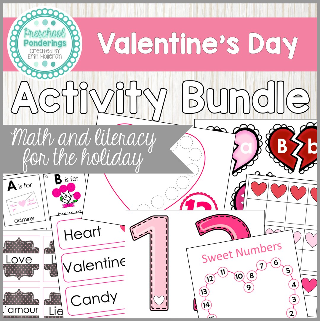 Valentine's Day Preschool Math and Language Bundle - Etsy