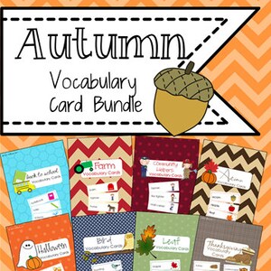 Vocabulary Cards for the Whole Year Preschool Kindergarten Language ...