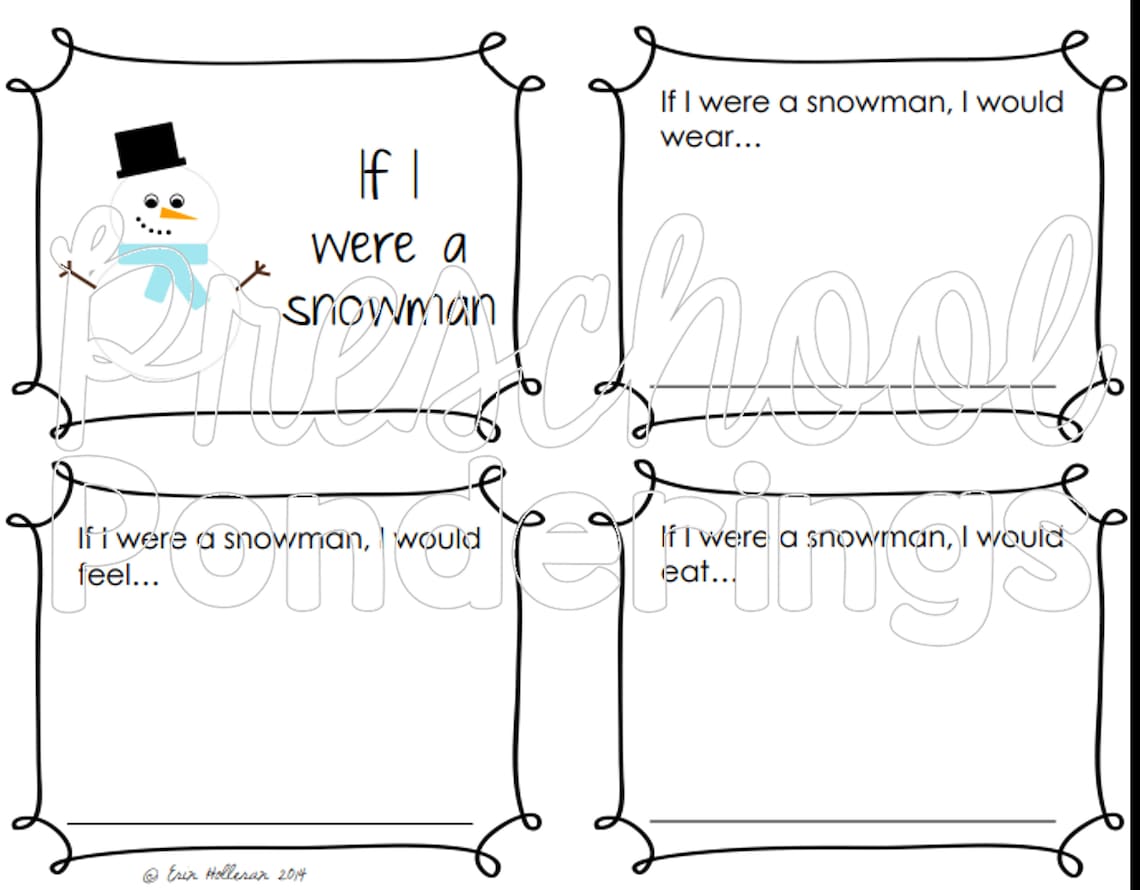 Winter - Preschool Language Snowman Mini-books - Etsy