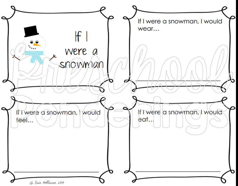 Winter - Preschool Language Snowman Mini-books - Etsy