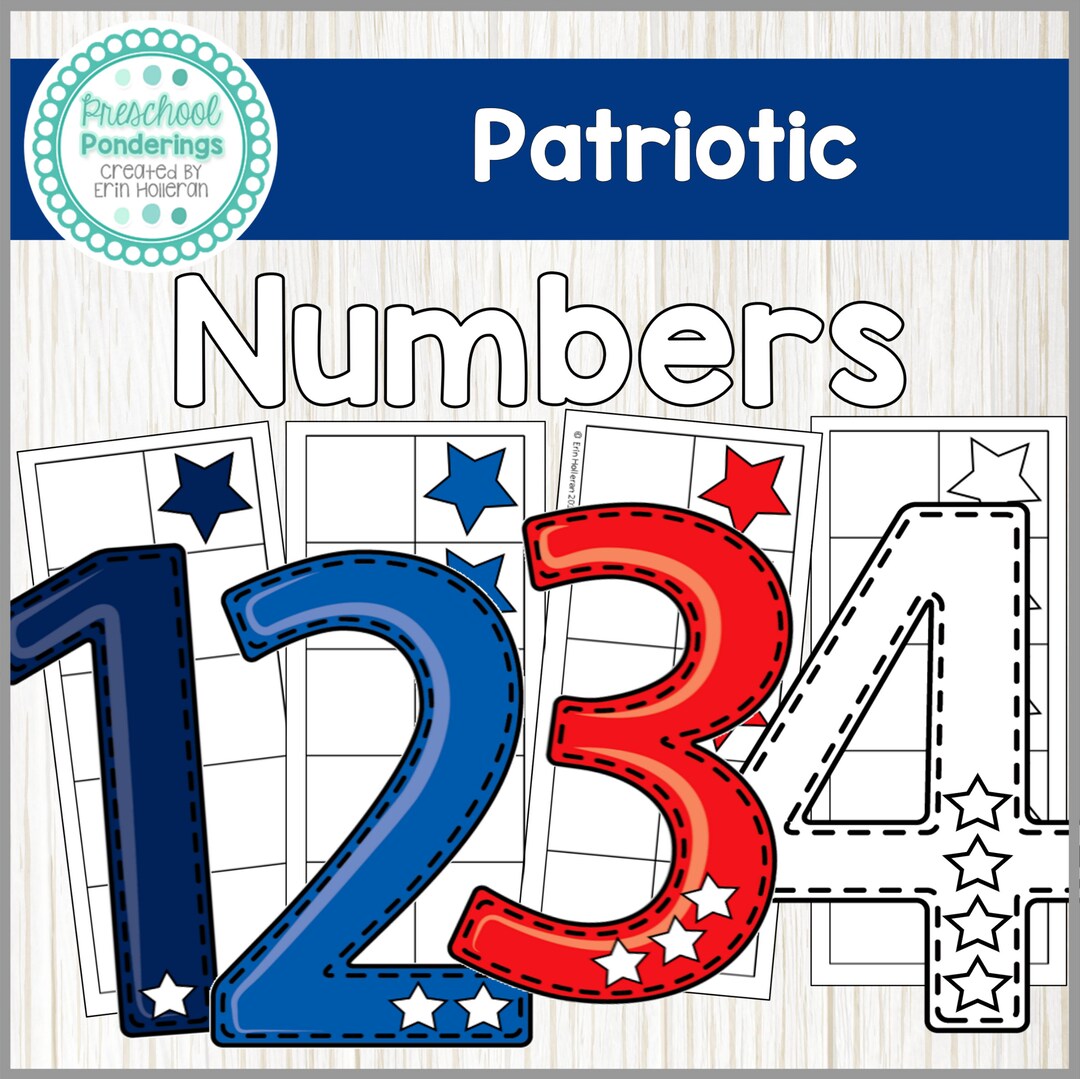 Patriotic Numbers - Preschool Math Numbers and Counting - Etsy