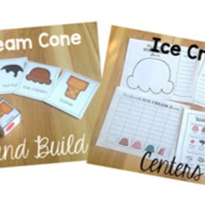 Ice Cream - Preschool and Kindergarten Language and Math Centers - Etsy