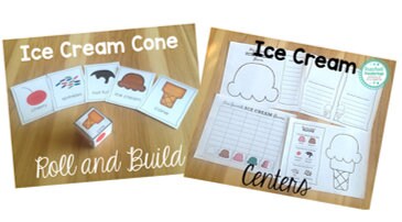 Ice Cream - Preschool and Kindergarten Language and Math Centers - Etsy