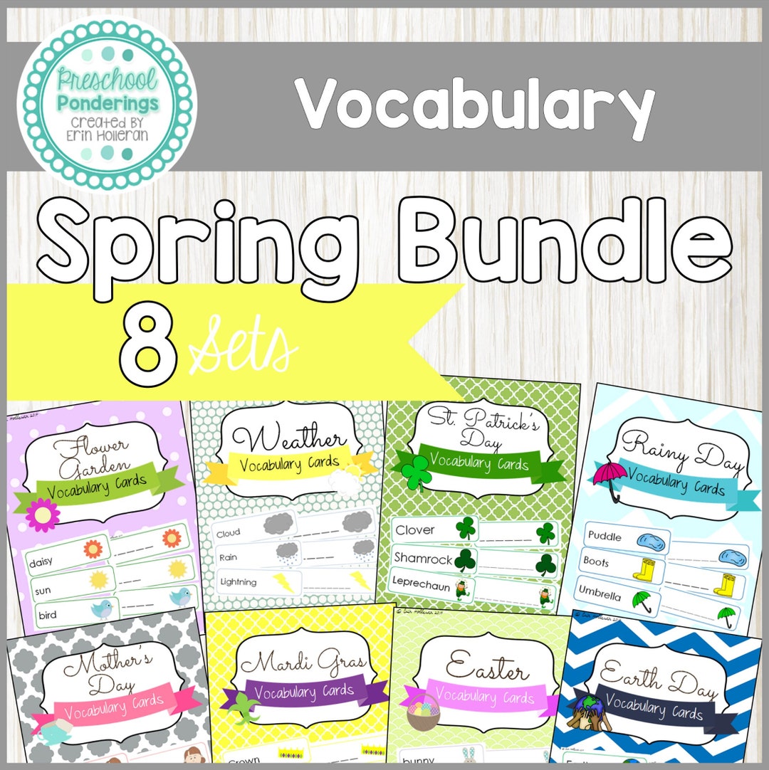 Spring Vocabulary Card Bundle for Preschool and Kindergarten - Etsy