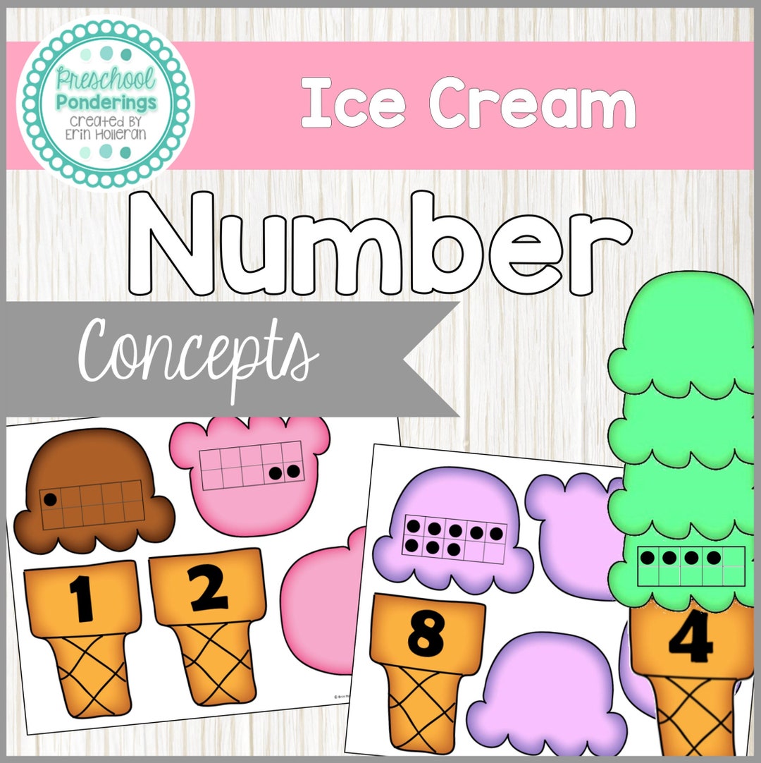 Ice Cream - Preschool Math Numbers and Counting - Etsy