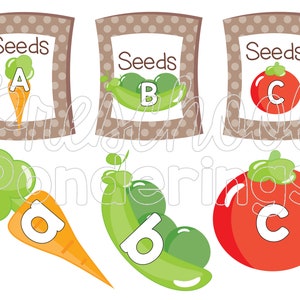 Alphabet Matching - Summer Vegetable Gardening - Etsy