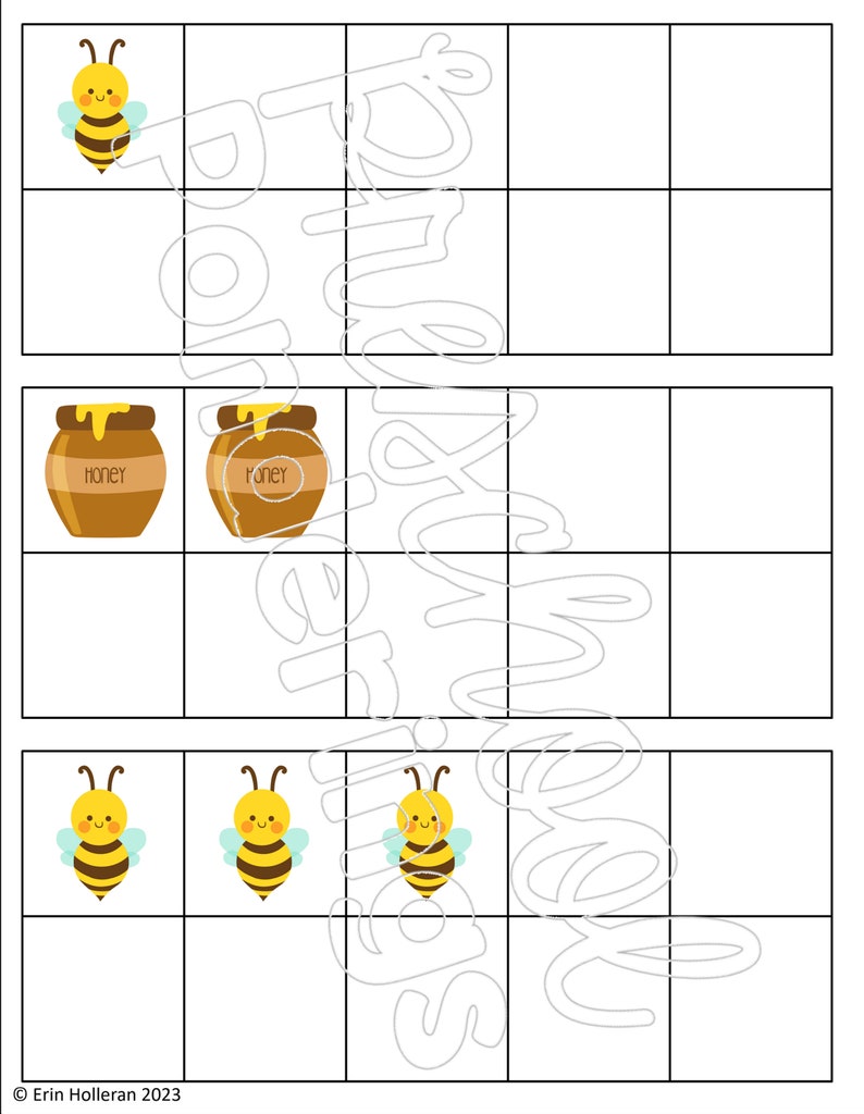 Bee Numbers - Preschool Math Numbers and Counting - Etsy