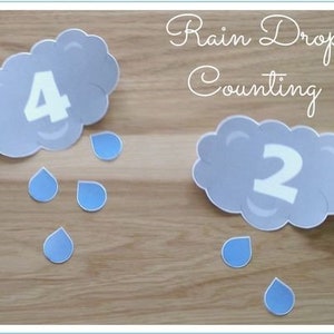 Spring Weather - Preschool Math Raindrop Numbers and Counting - Etsy
