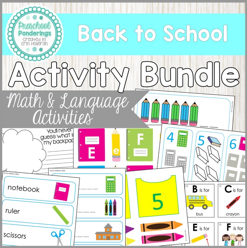 Back to School Activities - Preschool Math and Language Bundle - Etsy