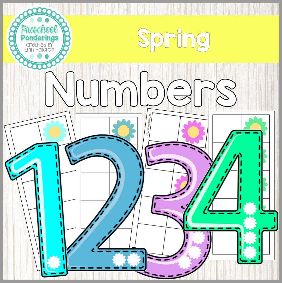 Spring Numbers - Preschool Math Numbers and Counting - Etsy