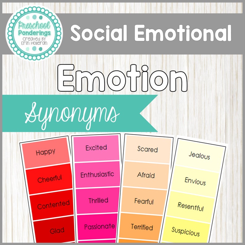Social Emotional Feeling Synonyms - Etsy