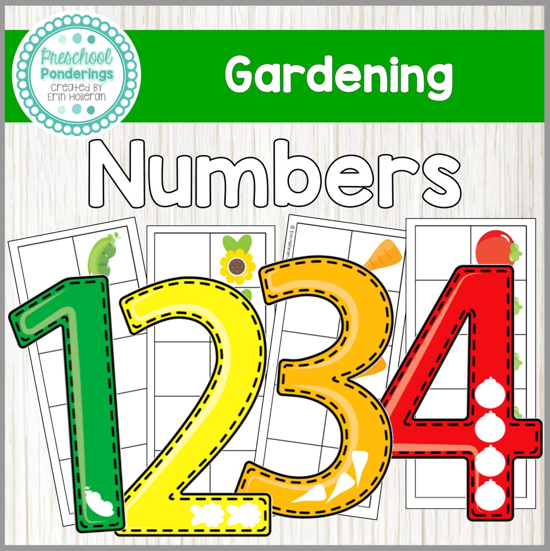 Gardening Numbers - Preschool Math Numbers and Counting - Etsy