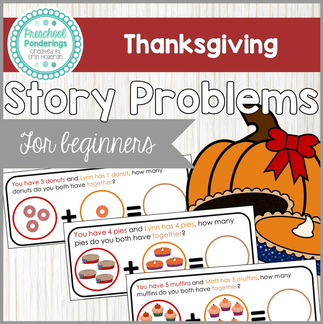 Introducing Story Problems for Beginners - Thanksgiving - Etsy