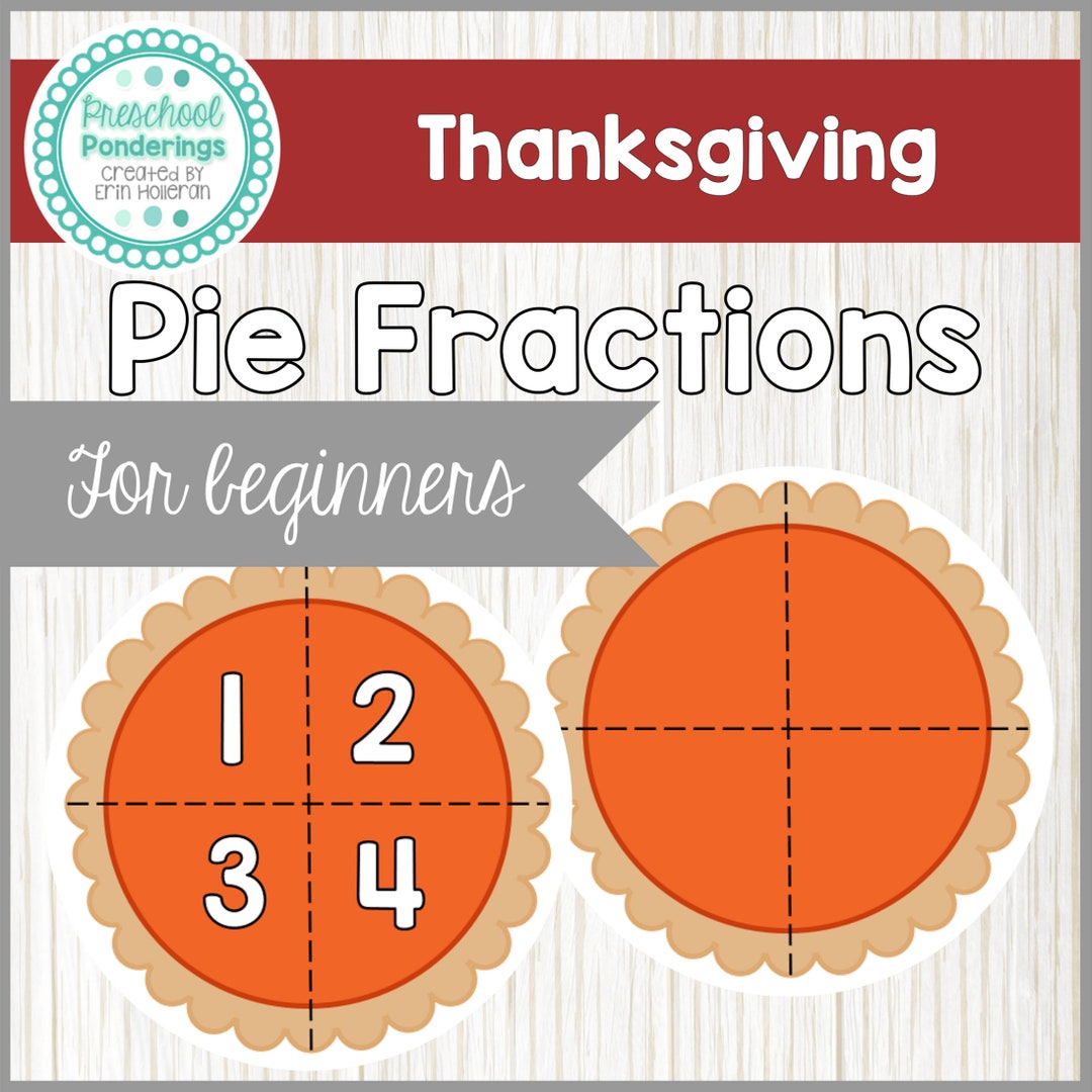 Pie Fractions - Autumn Math for Preschool and Kindergarten - Etsy