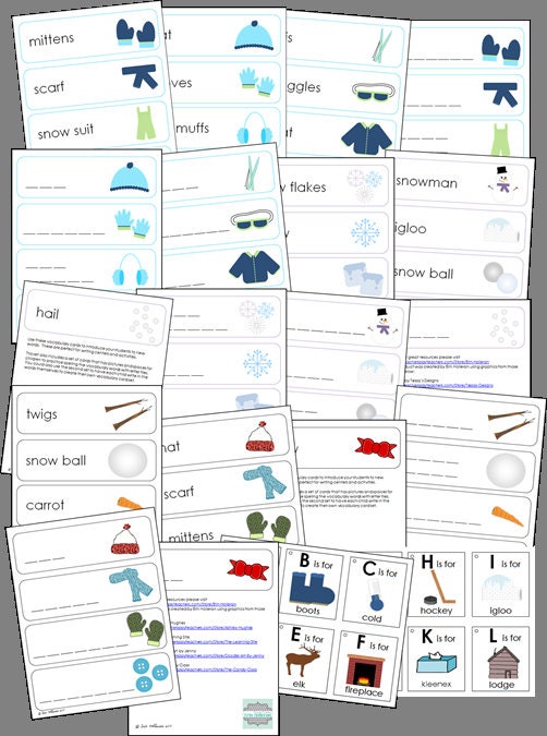 Winter - Preschool Math and Language Bundle - Etsy