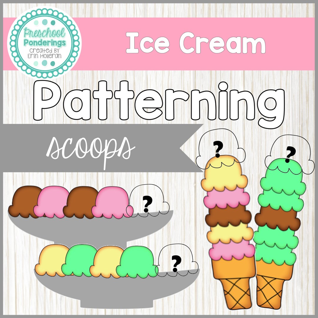 Ice Cream - Preschool Math Patterning - Etsy