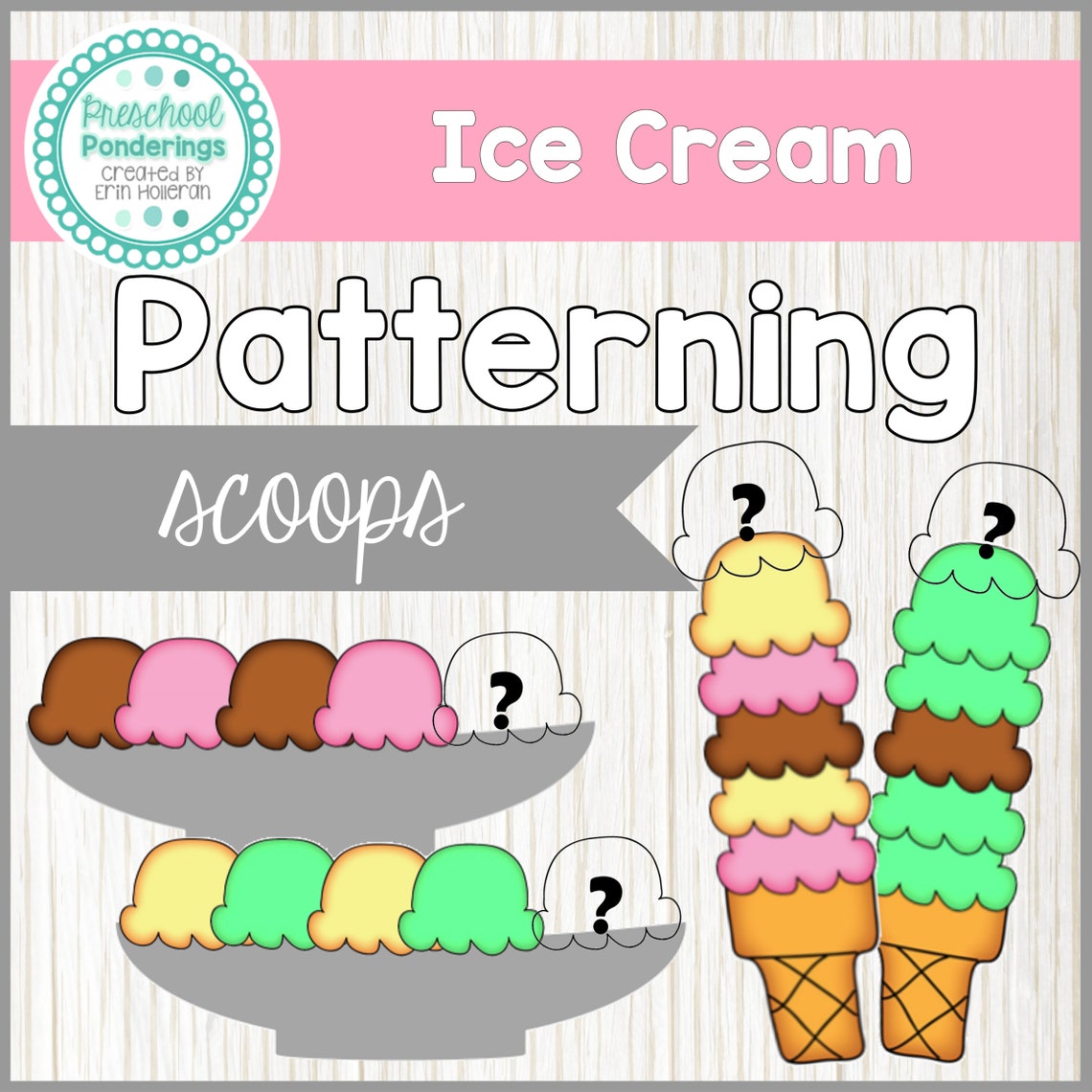Ice Cream Preschool Math Patterning - Etsy