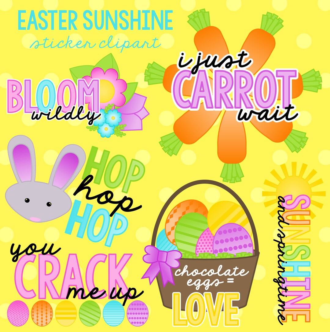Easter Sunshine Sticker Clipart - Etsy