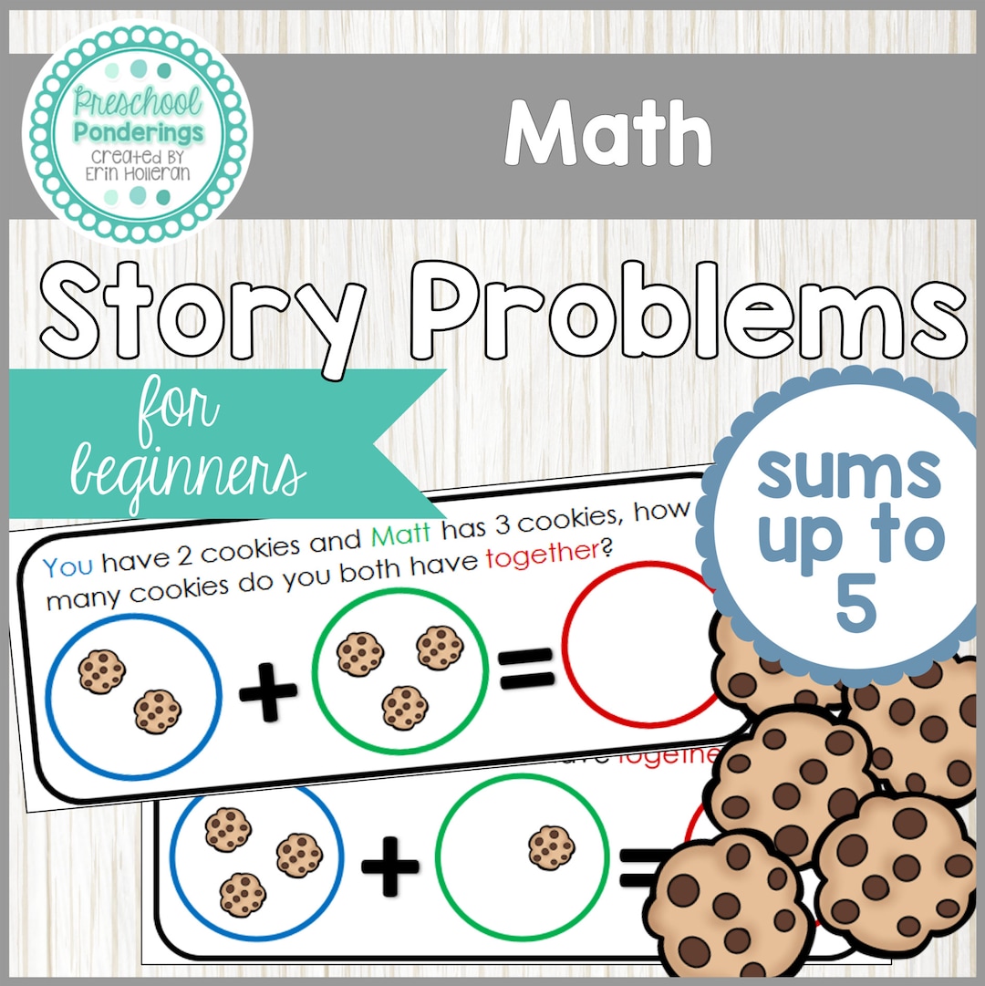 Story Problems for Beginners Sums up to 5 - Preschool and Kindergarten ...