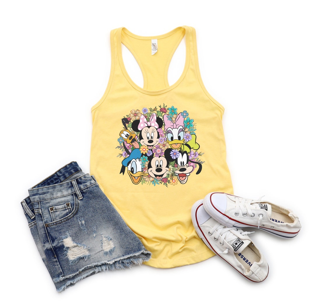 Disney Inspired FLORAL MICKEY & FRIENDS Tank, Womens Disney Tank ...