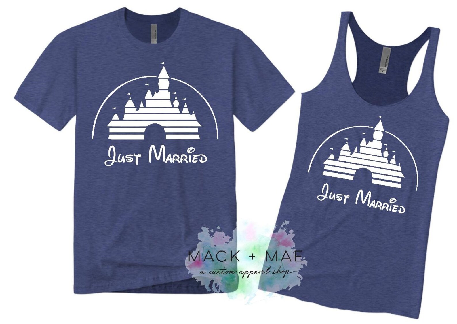 Disney Just Married Shirts Castle Bride Tank Groom T Shirt Etsy