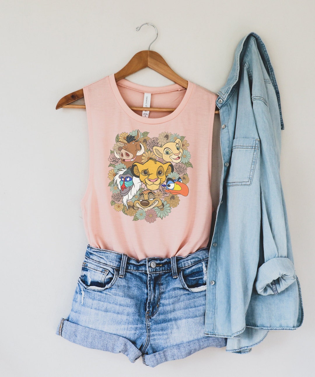 LION KING Inspired Tank, Floral Simba Lion King Women’s Muscle Tank ...