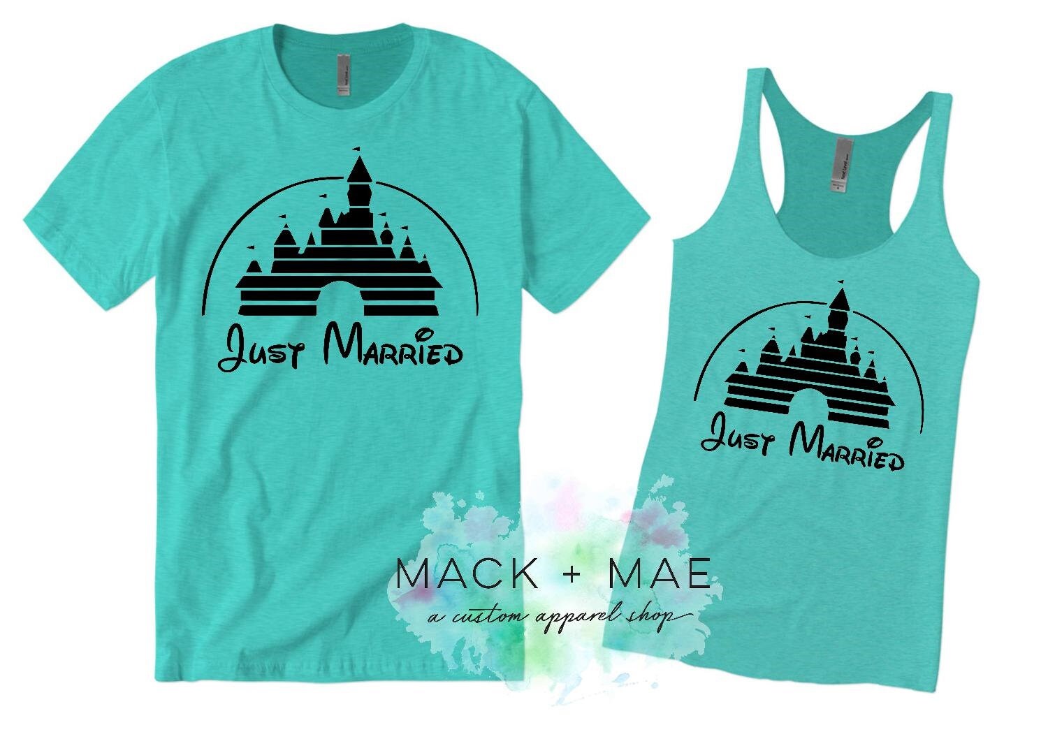 Disney Just Married Shirts Castle Bride Tank Groom T Shirt Etsy