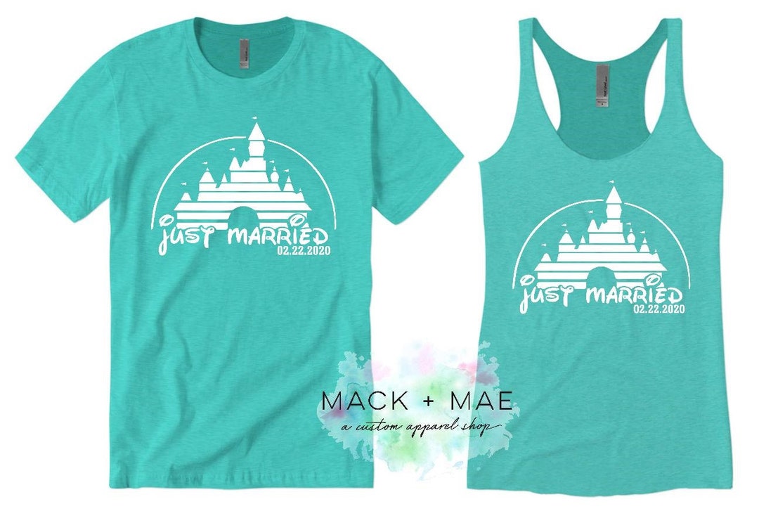 Disney Just Married Castle Matching Shirts Disney Wedding Disneymoon