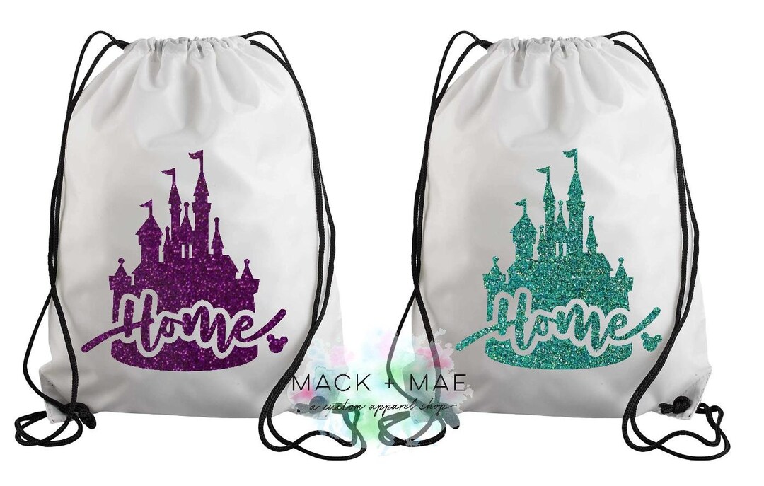 DISNEY HOME Castle Drawstring Bag, Disney World Land Accessory, Disney ...