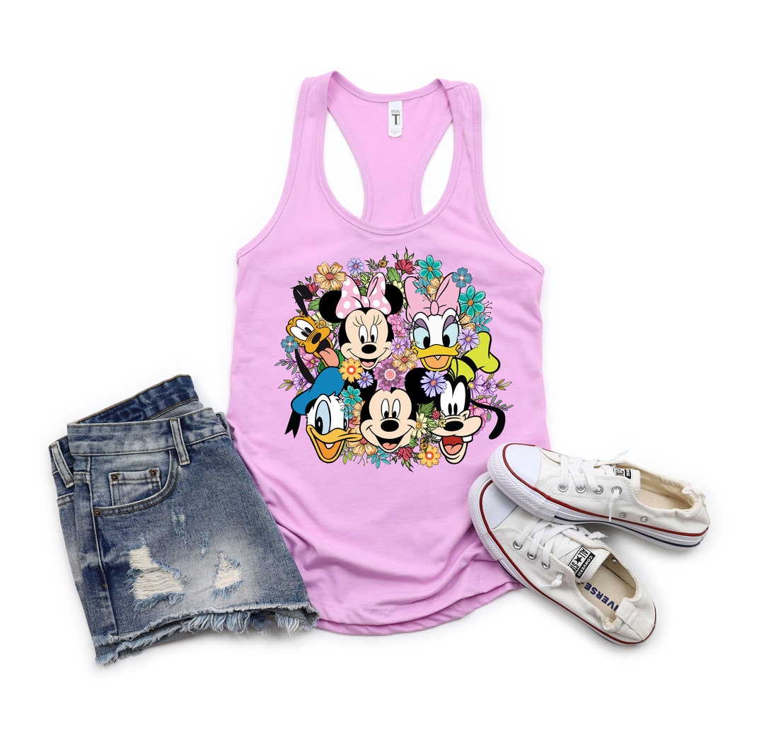 Disney Inspired FLORAL MICKEY & FRIENDS Tank, Women’s Disney Tank ...